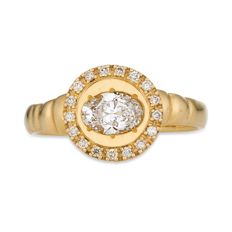 Petite Theseus Solid Gold Ring with Diamond – Cleopatra's Bling