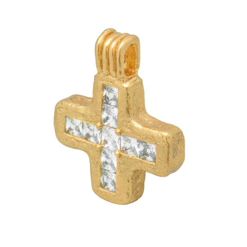 Dashorst 18K Gold Plated Pendant with White Zircon – Cleopatra's Bling